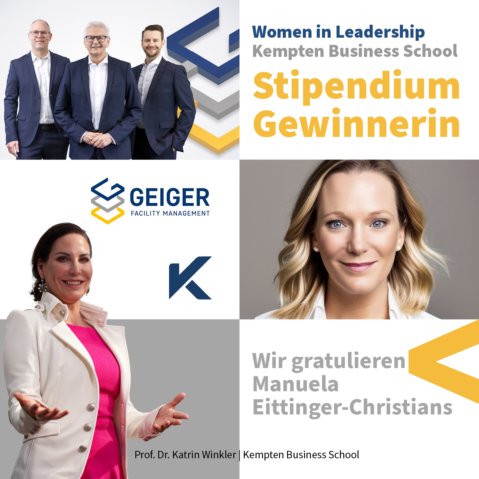 Frauen fördern, Führung stärken: Manuela Eittinger-Christians erhält das Geiger FM-Stipendium ...